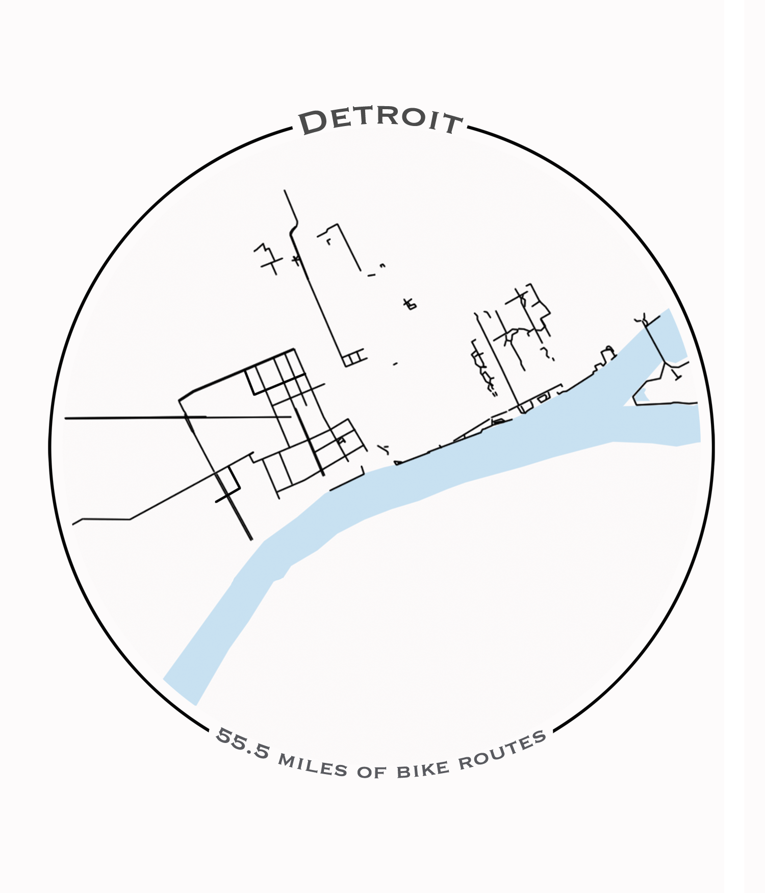 Detroit Minimalist Bicycling Map | DETROITography