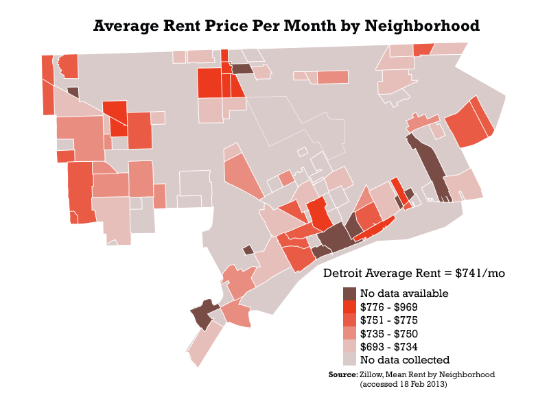 Detroit Average Neighborhood Rent Prices | DETROITography