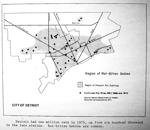 Map of Rat Bitten Babies in Detroit 1971 | DETROITography