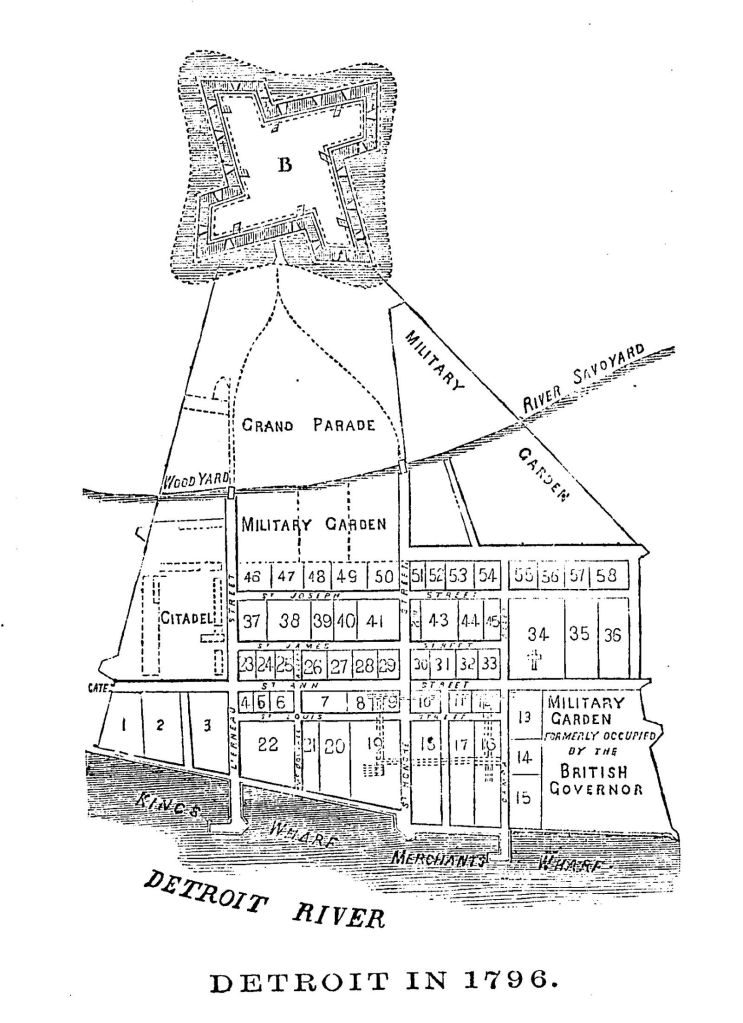 Map of Detroit in 1796 | DETROITography