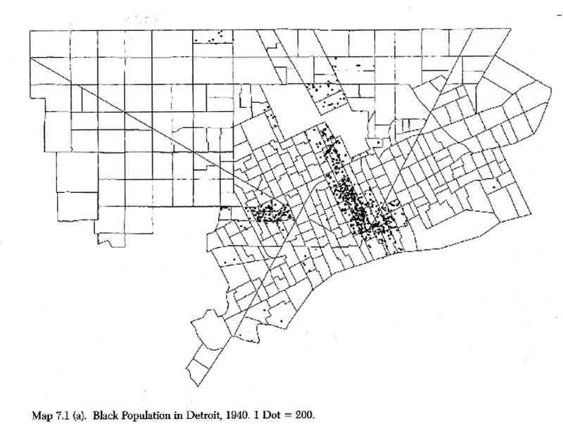 Map of Detroit’s Black Population 1940 – 1970 | DETROITography