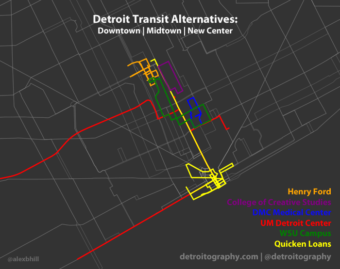 Detroit Transit Alternatives Map: Toward Public – Private Partnerships ...