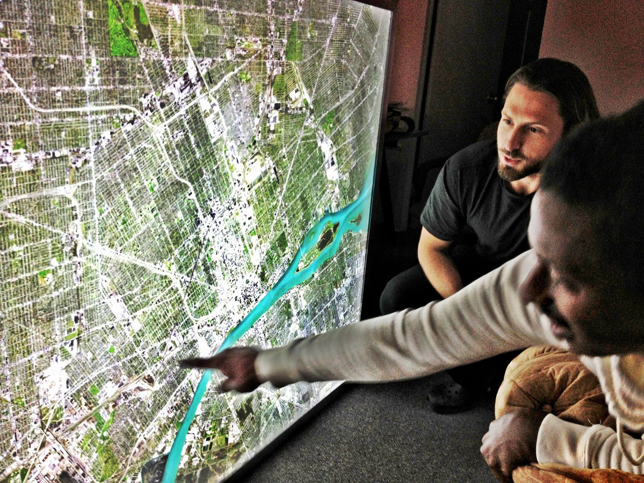 Illuminated Satellite Map of Detroit | DETROITography