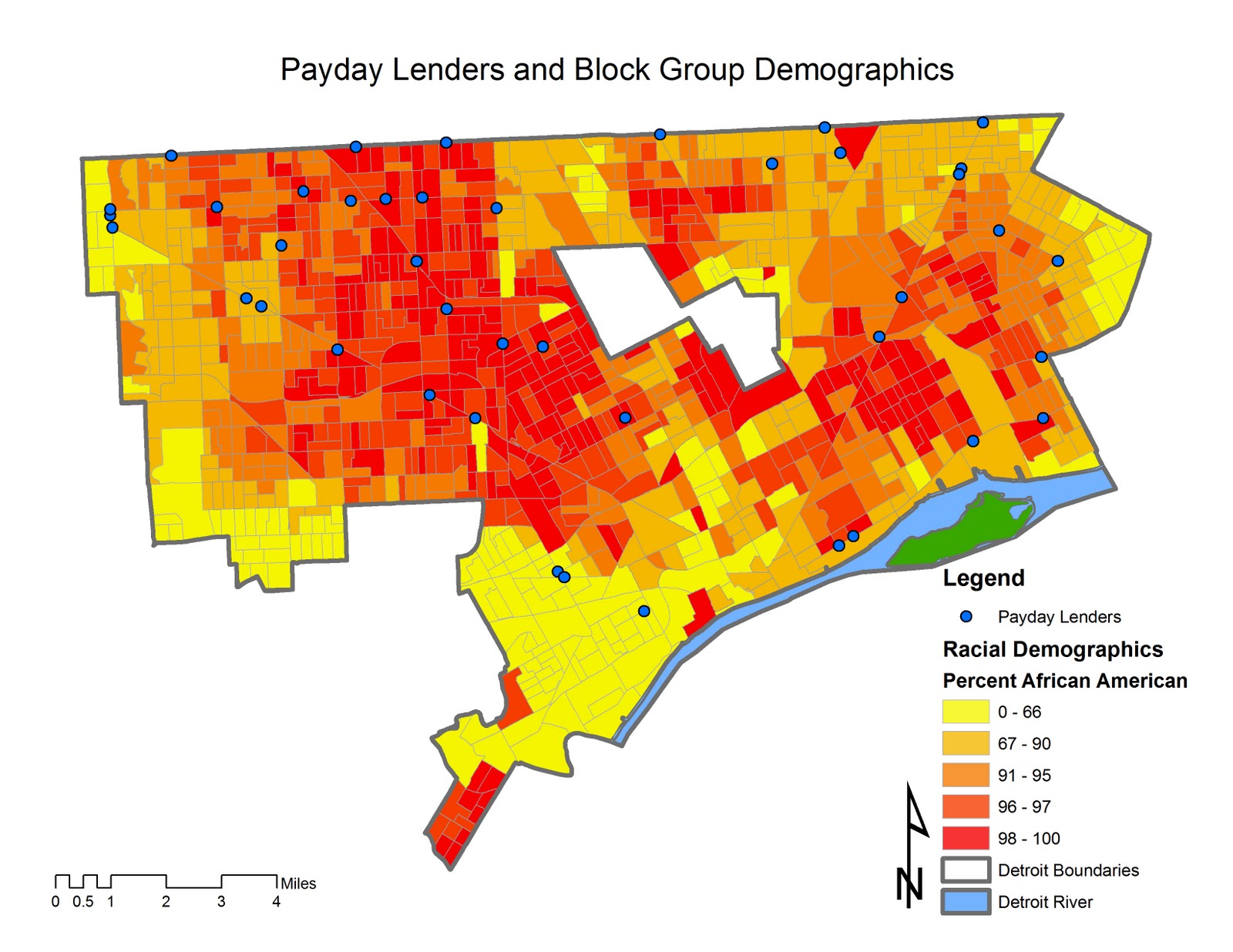 Map: Race and Payday Lenders in Detroit | DETROITography