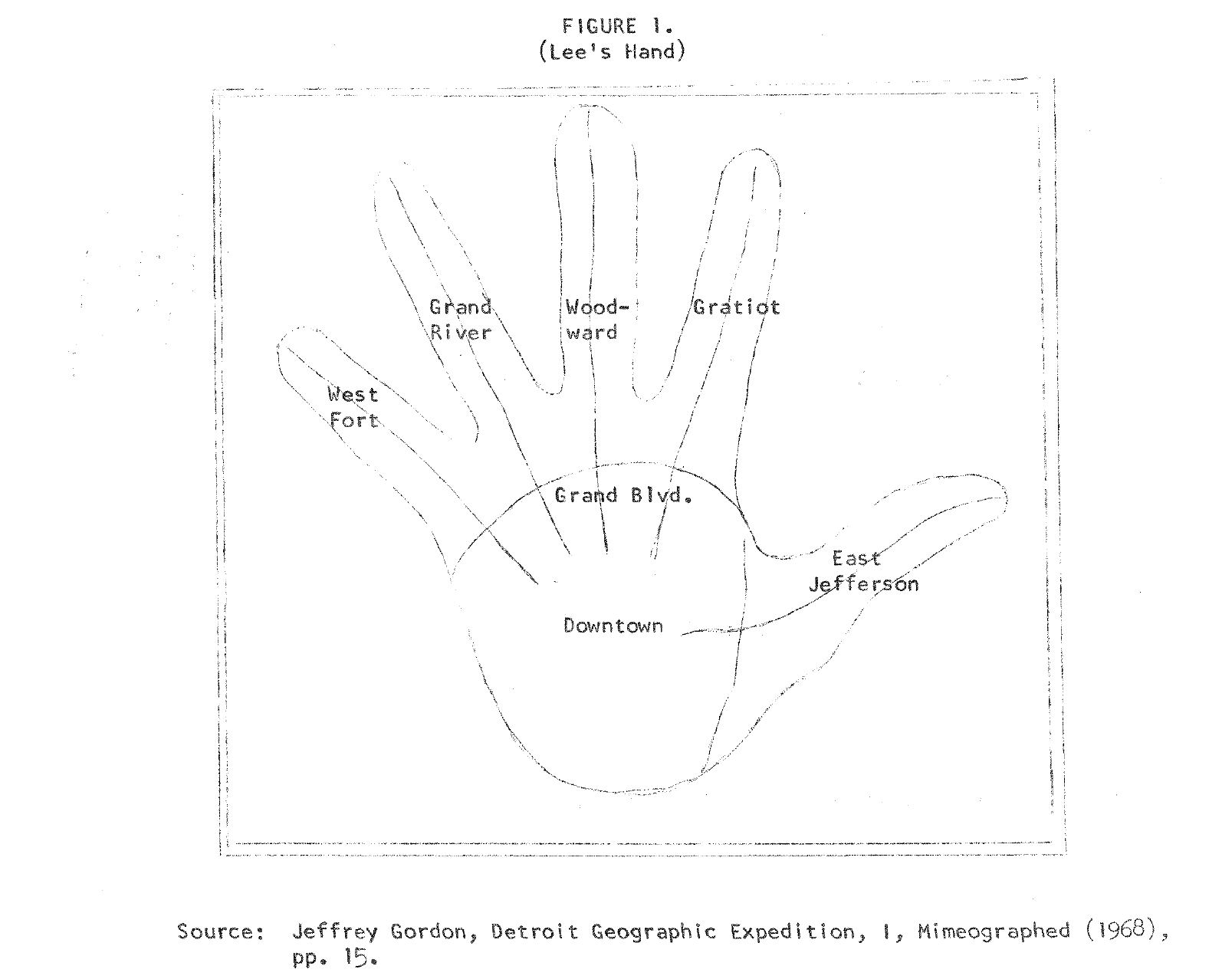 Hand and Finger Map of Detroit | DETROITography