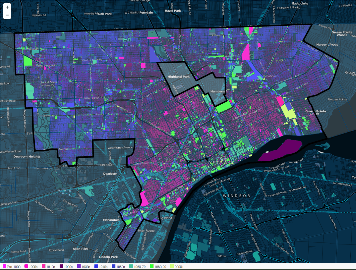 Detroit Building Age Map | DETROITography