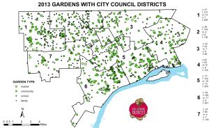 Map: 2013 Gardens with Detroit City Council Districts | DETROITography