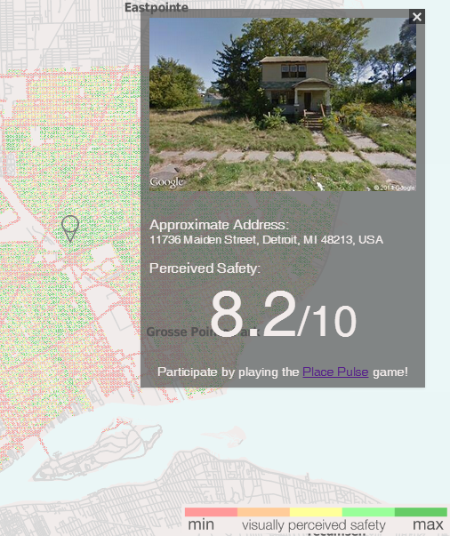 Map: StreetScore algorithm of safe streets in Detroit | DETROITography