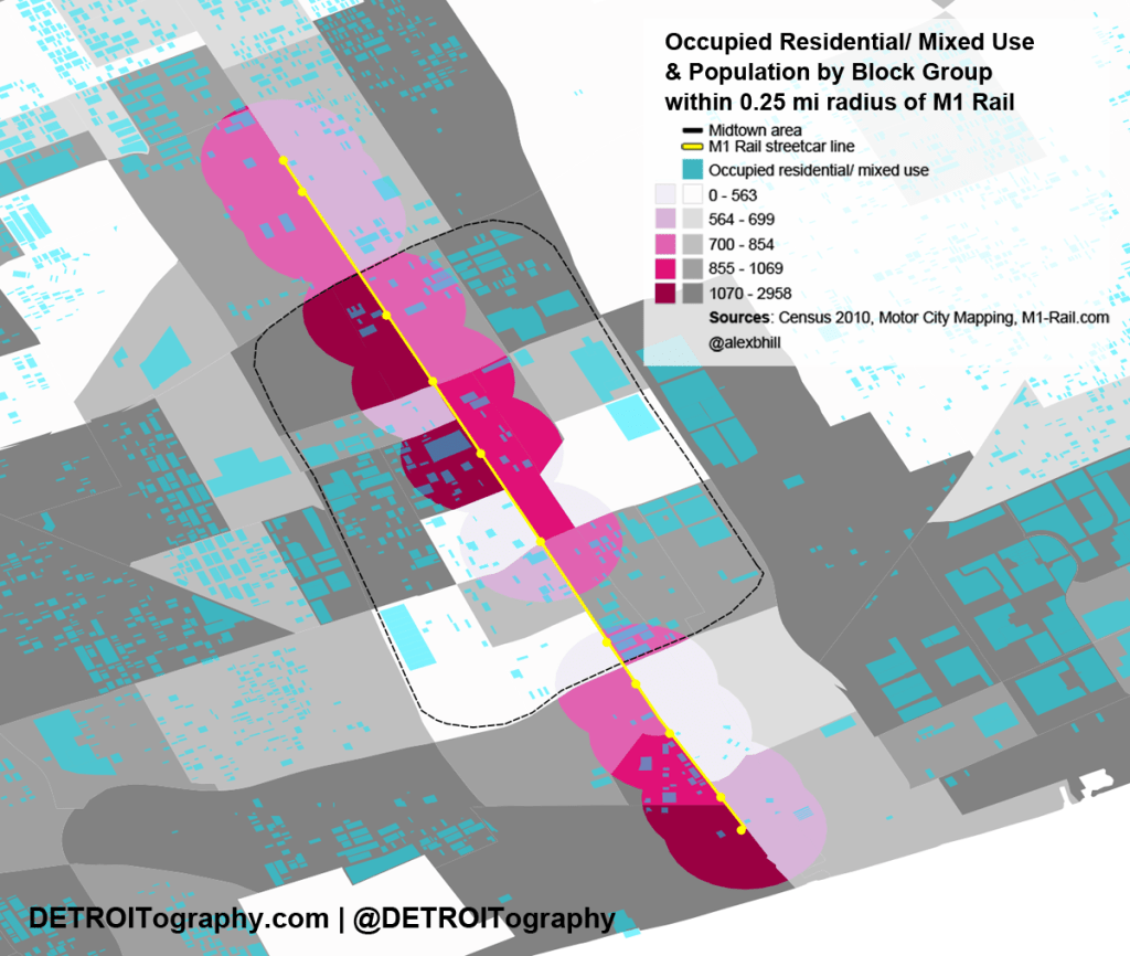 Map: Will the M1 Rail Streetcar Serve Detroit Residents? | DETROITography