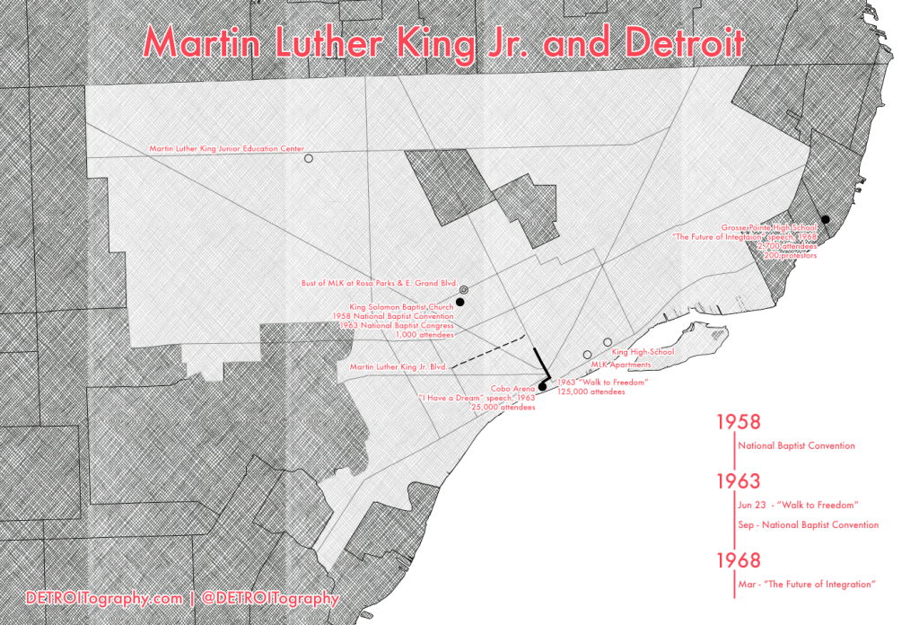 Map: Martin Luther King Jr. and Detroit | DETROITography