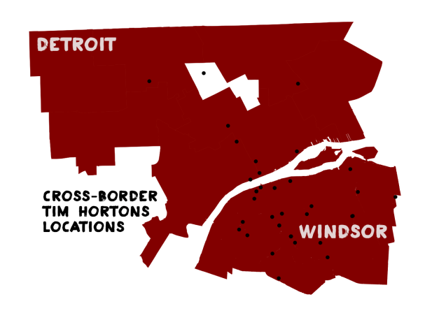 Map: Tim Hortons in Detroit and Windsor | DETROITography