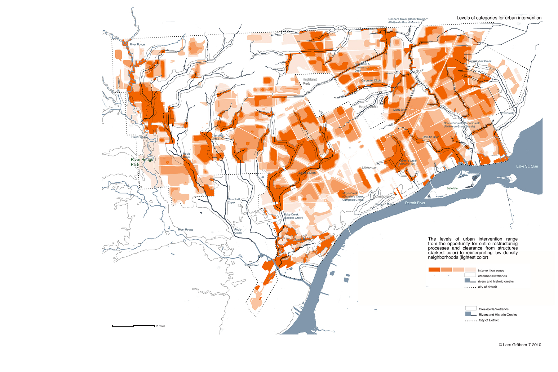 Map: Ecological Urban Intervention Zones | DETROITography
