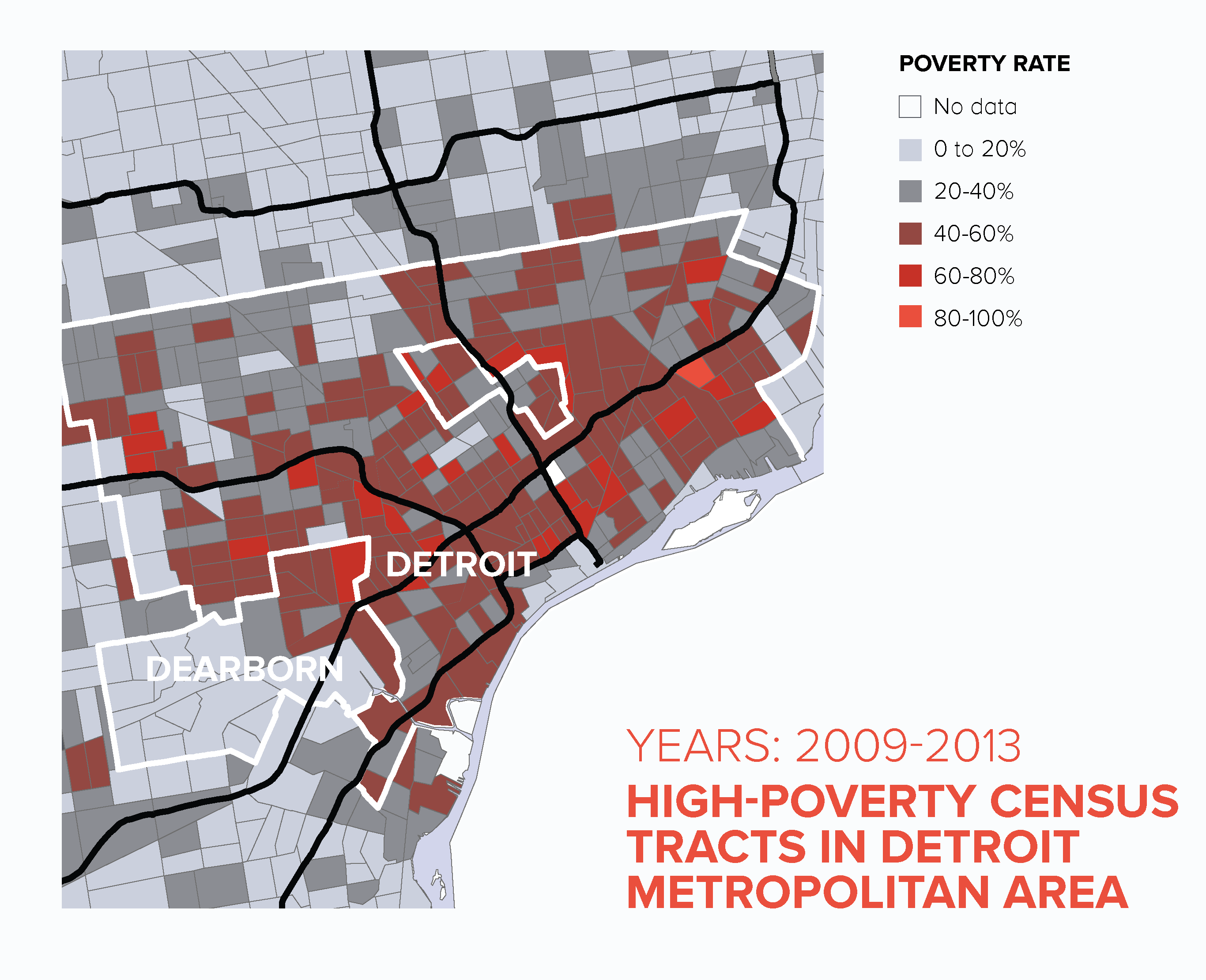Map: Increases in High Poverty in Detroit 2013 | DETROITography
