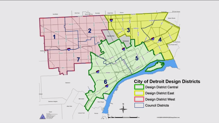 Map: Detroit’s New Planning and Design Districts 2016 | DETROITography