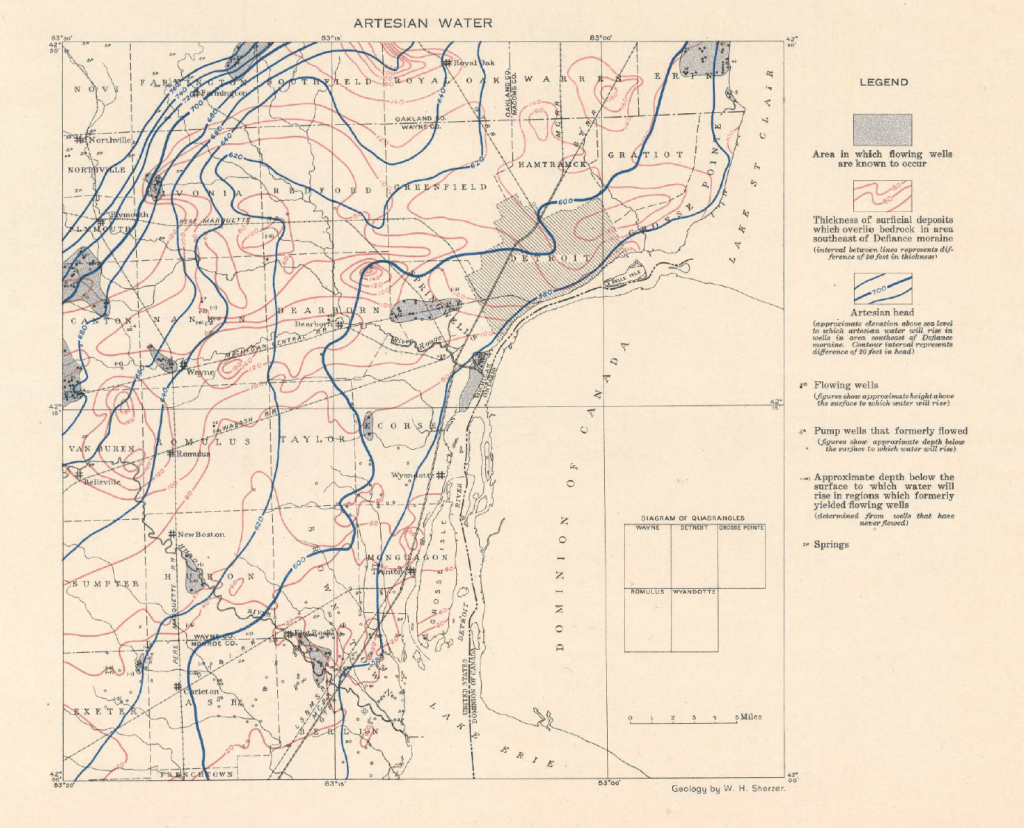 Map: Detroit’s Artesian Water 1917 | DETROITography