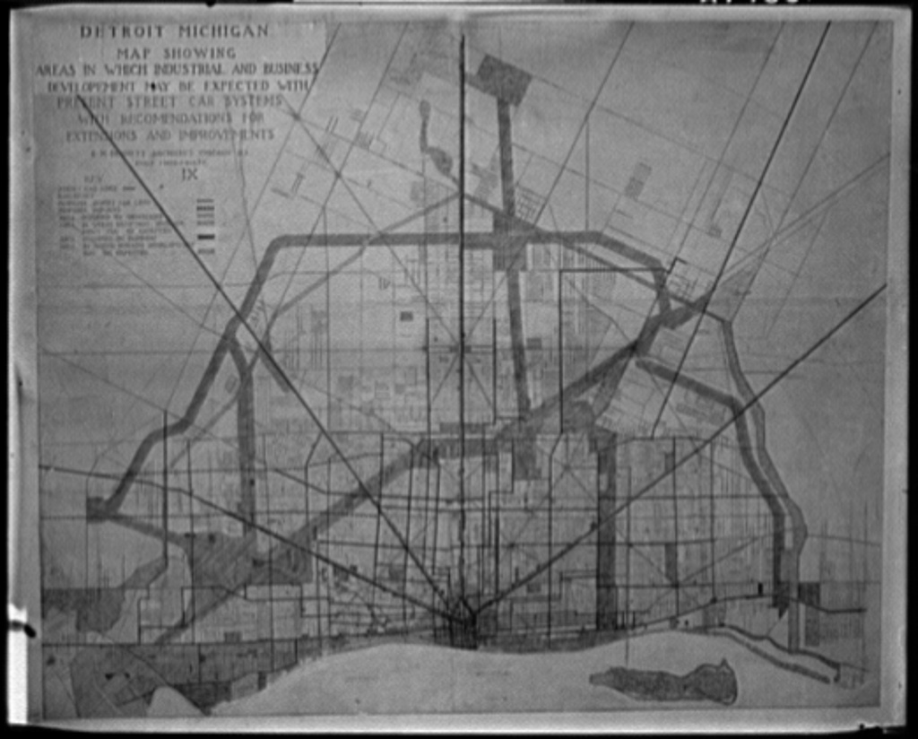 Map: Detroit Business Investment and Streetcar Lines 1915 | DETROITography