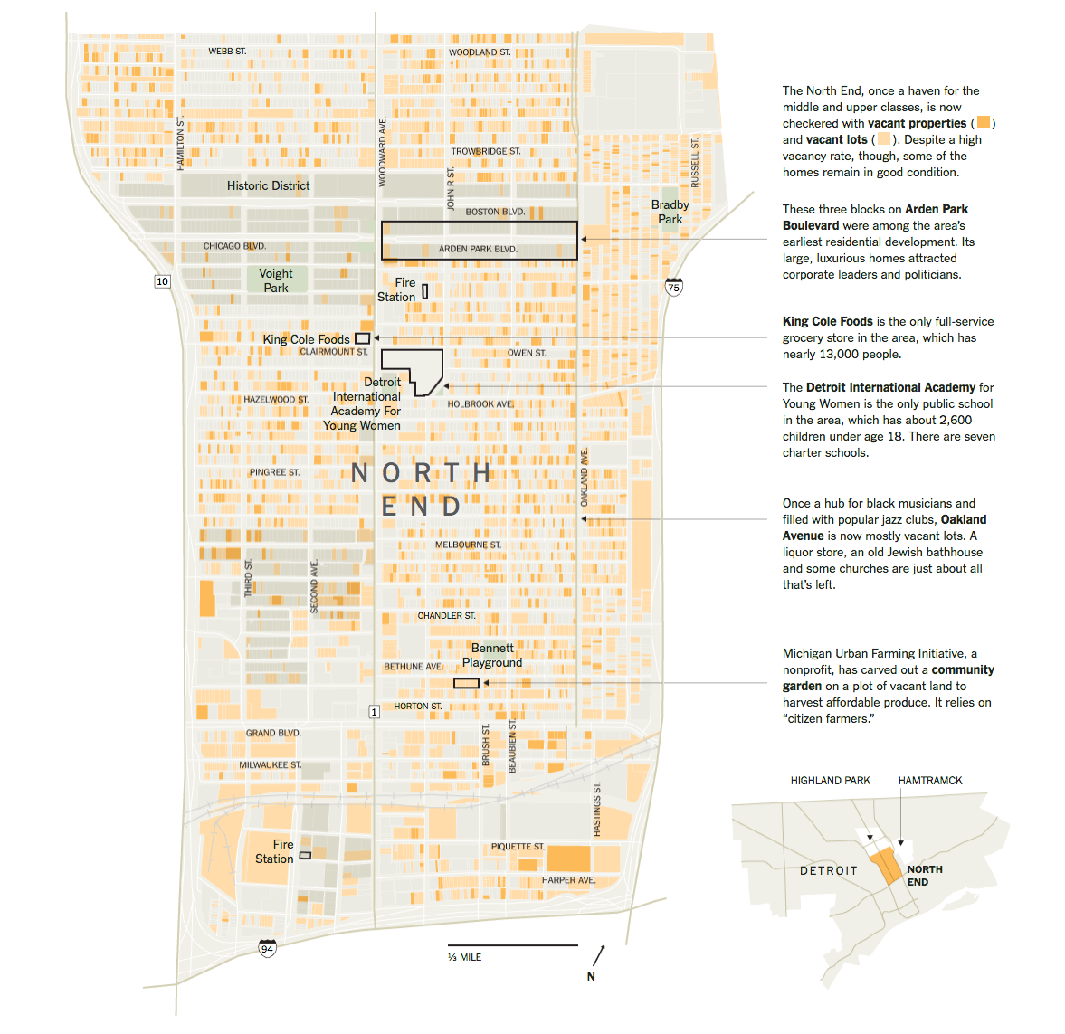 Map: Detroit’s North End 2014 | DETROITography