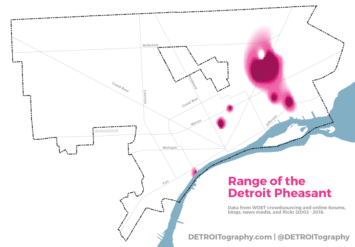 Map: Home Range of the Detroit Pheasant | DETROITography