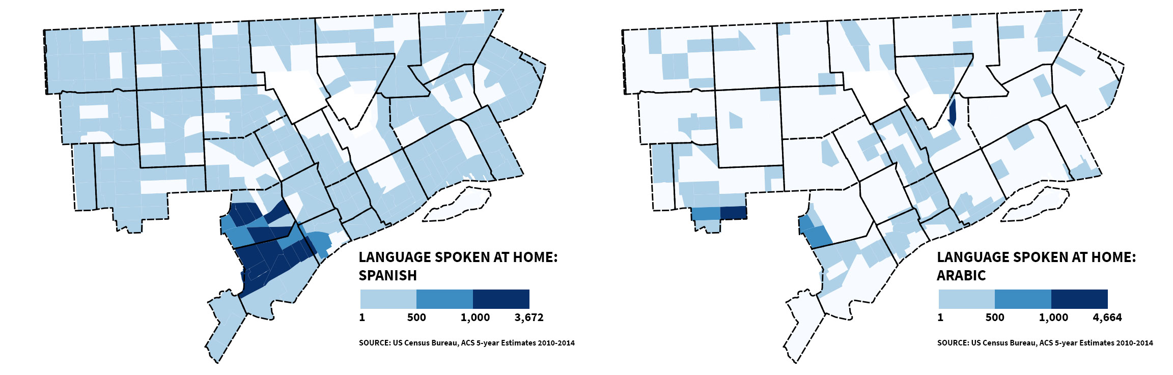 Map: Languages Spoken in Detroit Homes 2014 | DETROITography