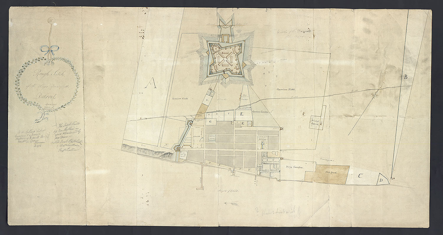 Map: Rough Sketch of the King’s Domain in Detroit 1790 | DETROITography