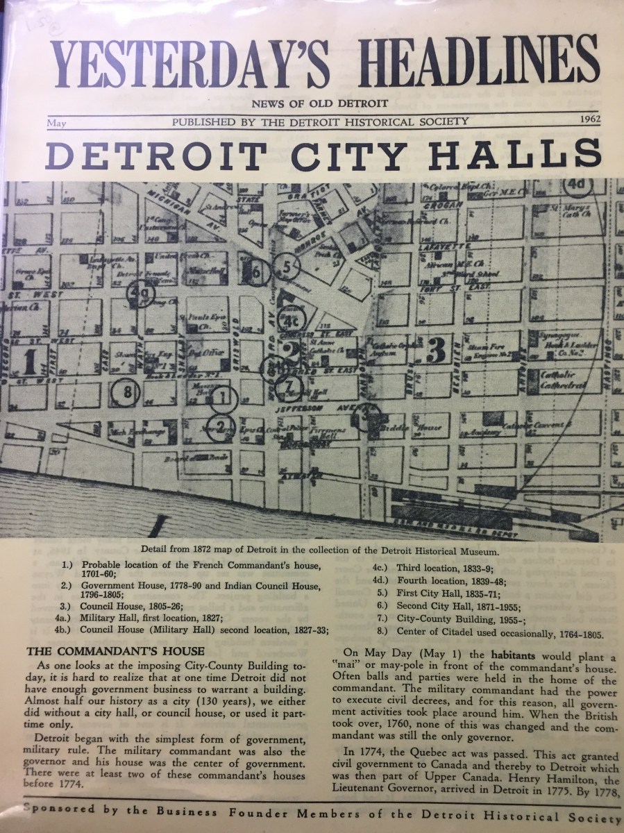 Map: Detroit City Halls 1701 – 1962 | DETROITography