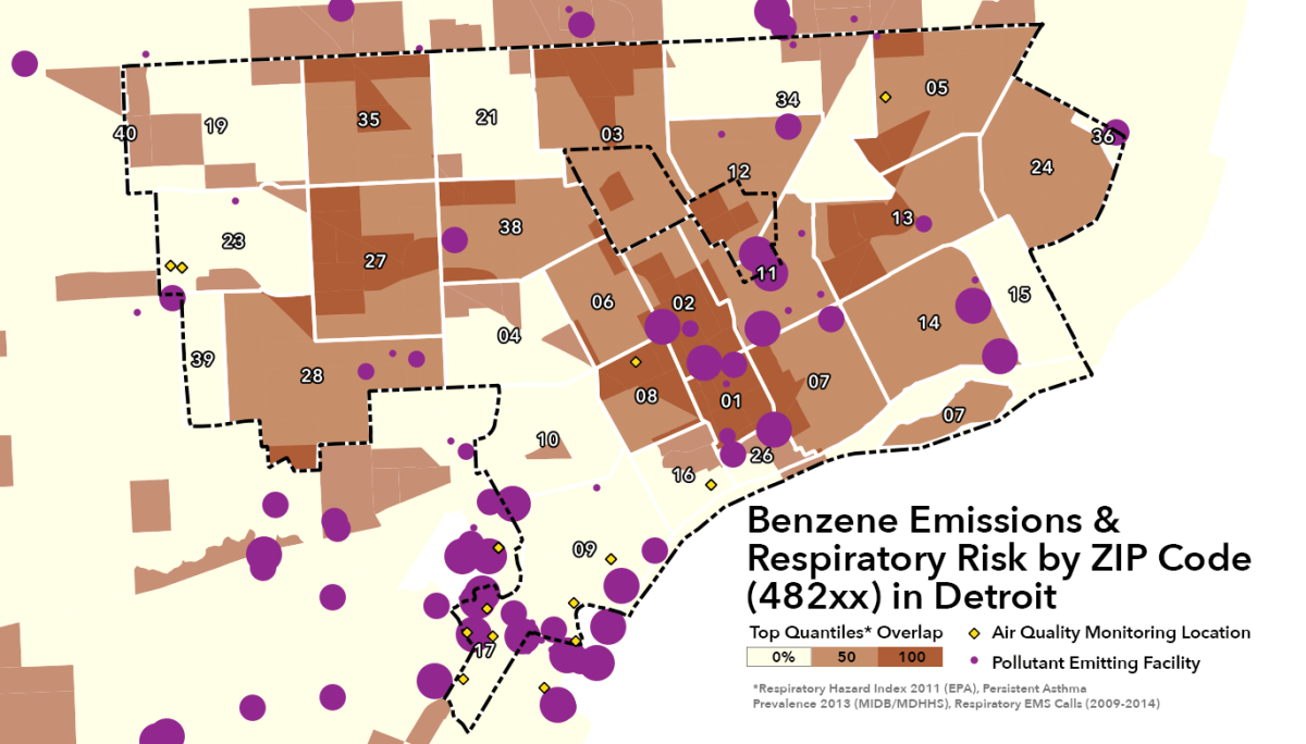 Map: Respiratory Risk in Detroit | DETROITography