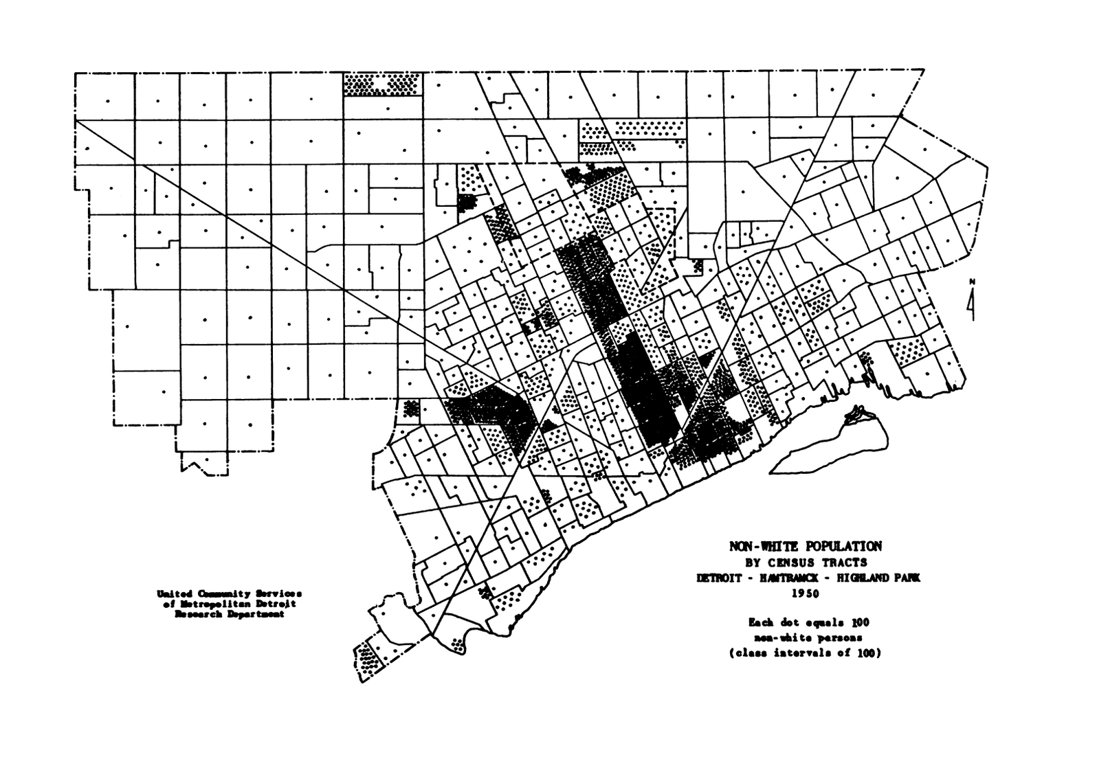 Map: Detroit Non-White Population 1950 | DETROITography