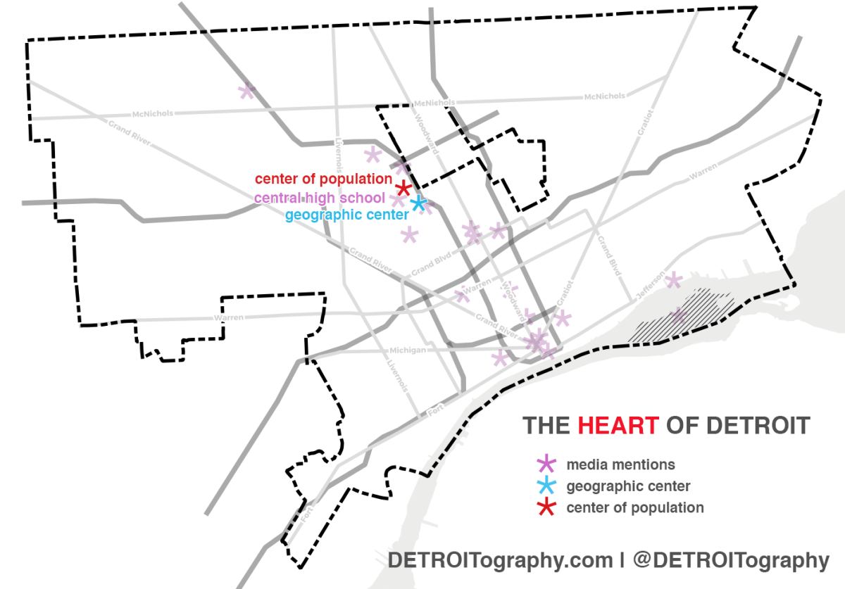 Map: Where is the Heart of Detroit? | DETROITography