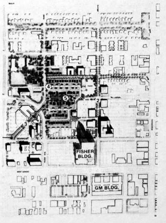 Map: New Center Master Plan 1978 | DETROITography
