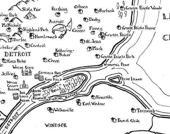 Fantasy Map of Detroit | DETROITography