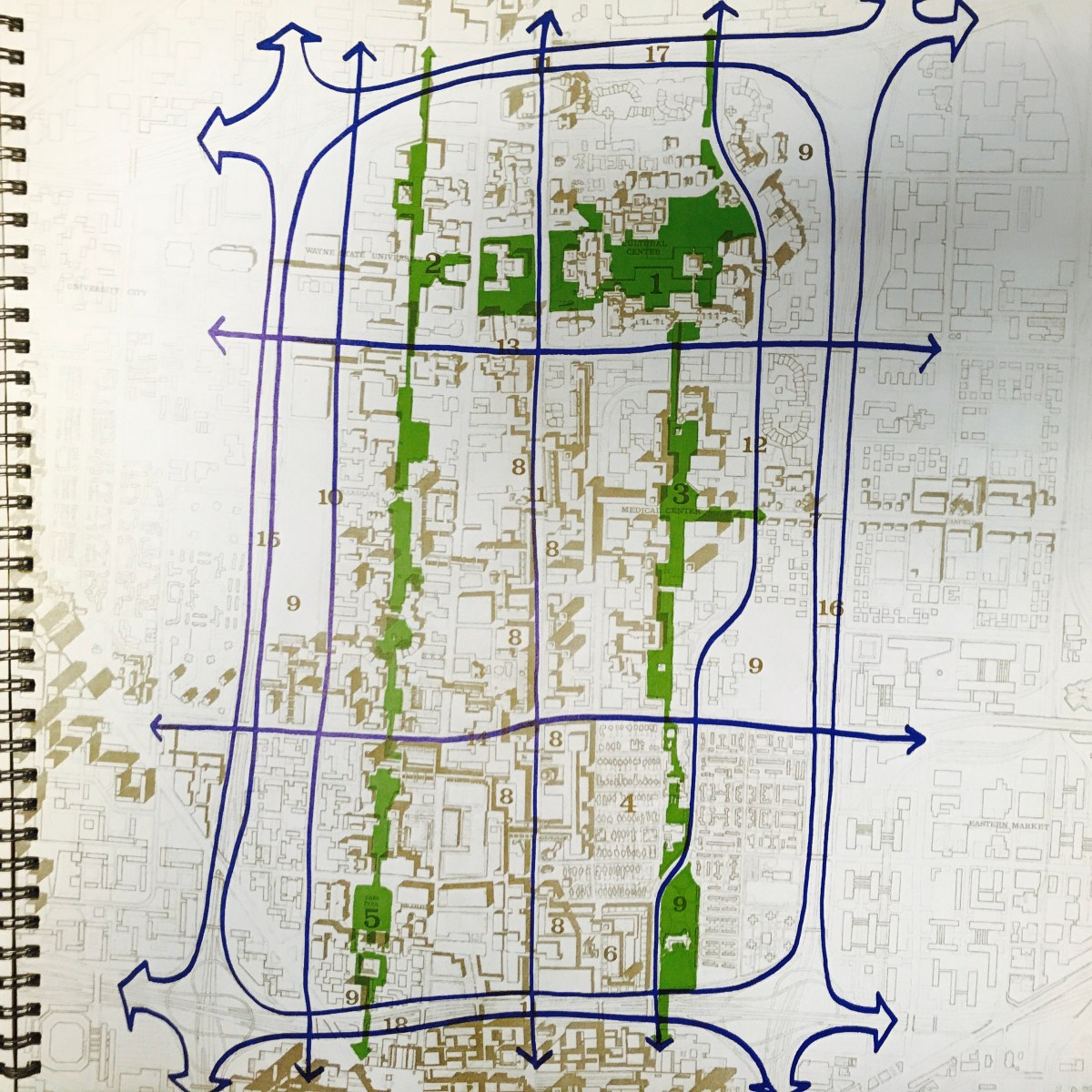 Map: Open Space Pattern Plan 1970 | DETROITography