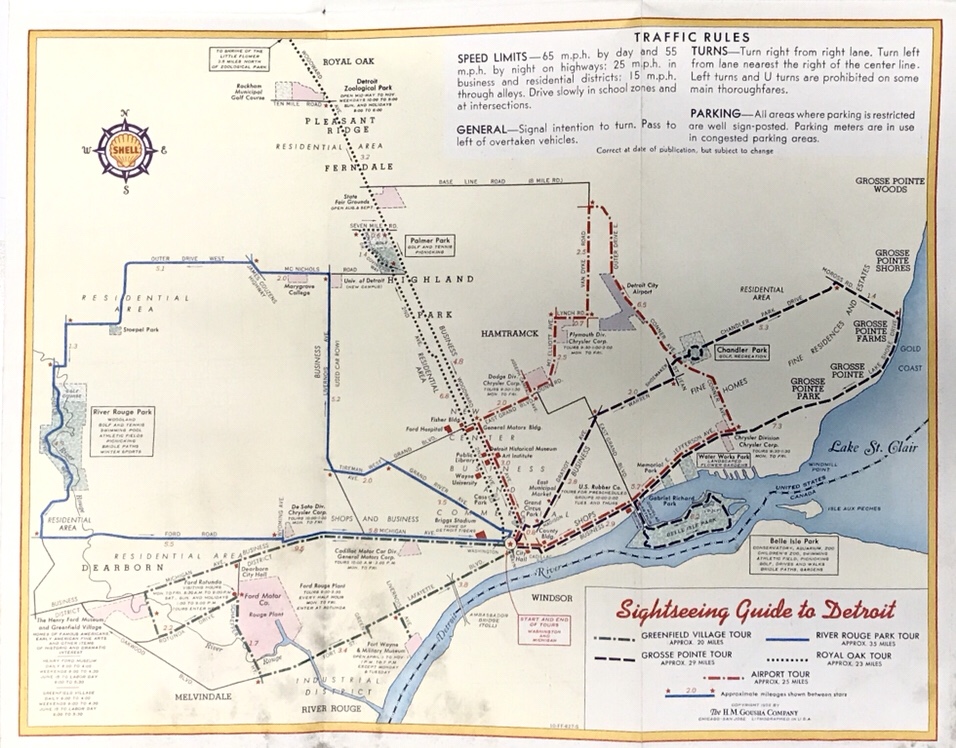 Map: Shell Sightseeing Guide to Detroit | DETROITography