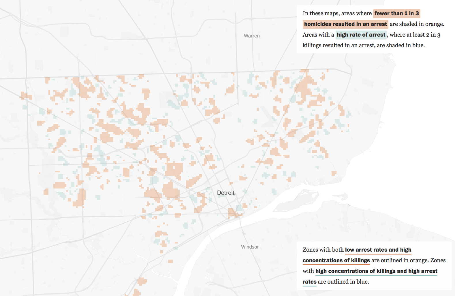 Map: Homicides Arrest Rates in Detroit 2010 – 2017 | DETROITography