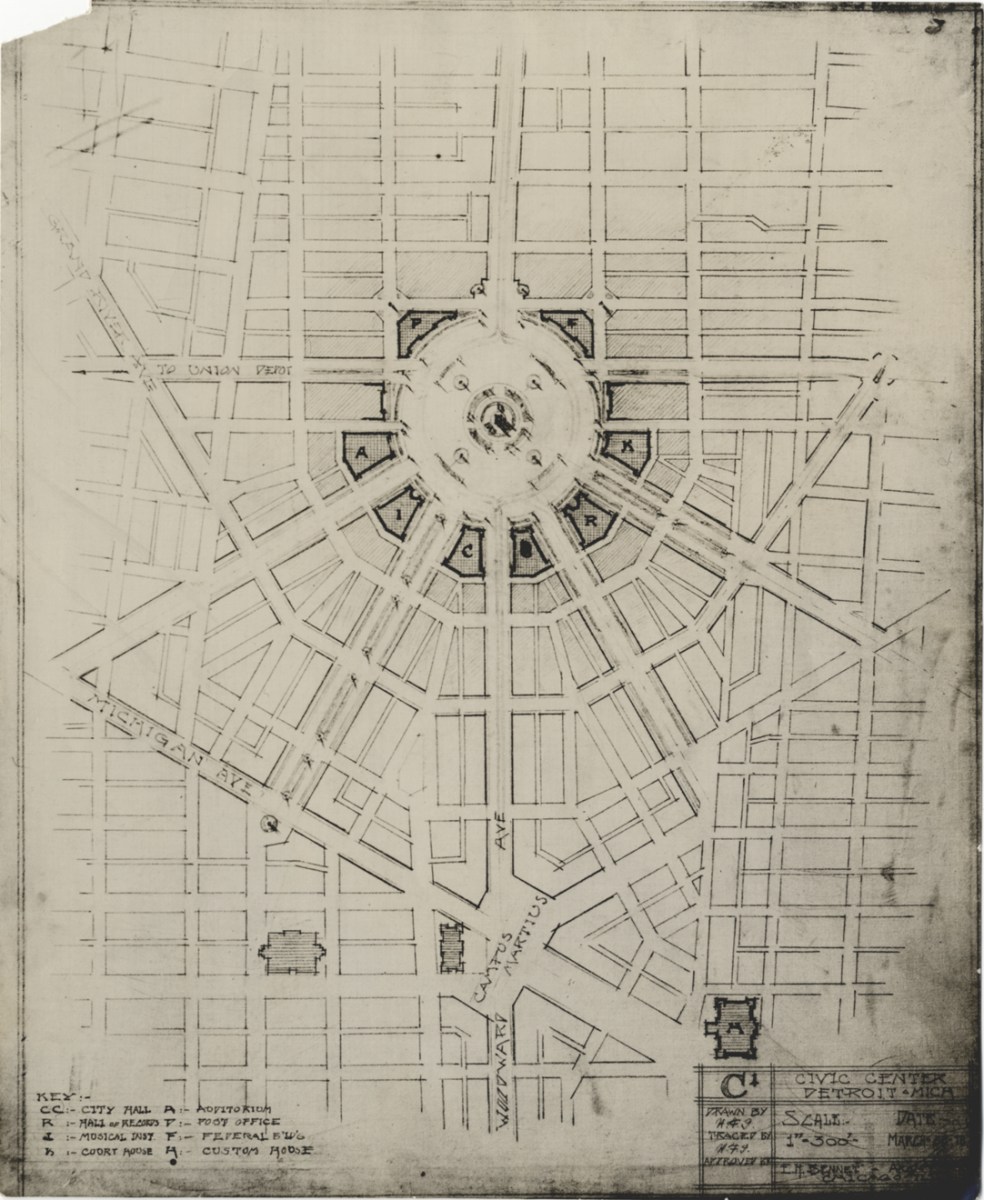 Map: Downtown Detroit Civic Center 1878 | DETROITography