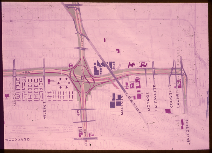 Map: Hastings-Oakland Expressway in Detroit | DETROITography