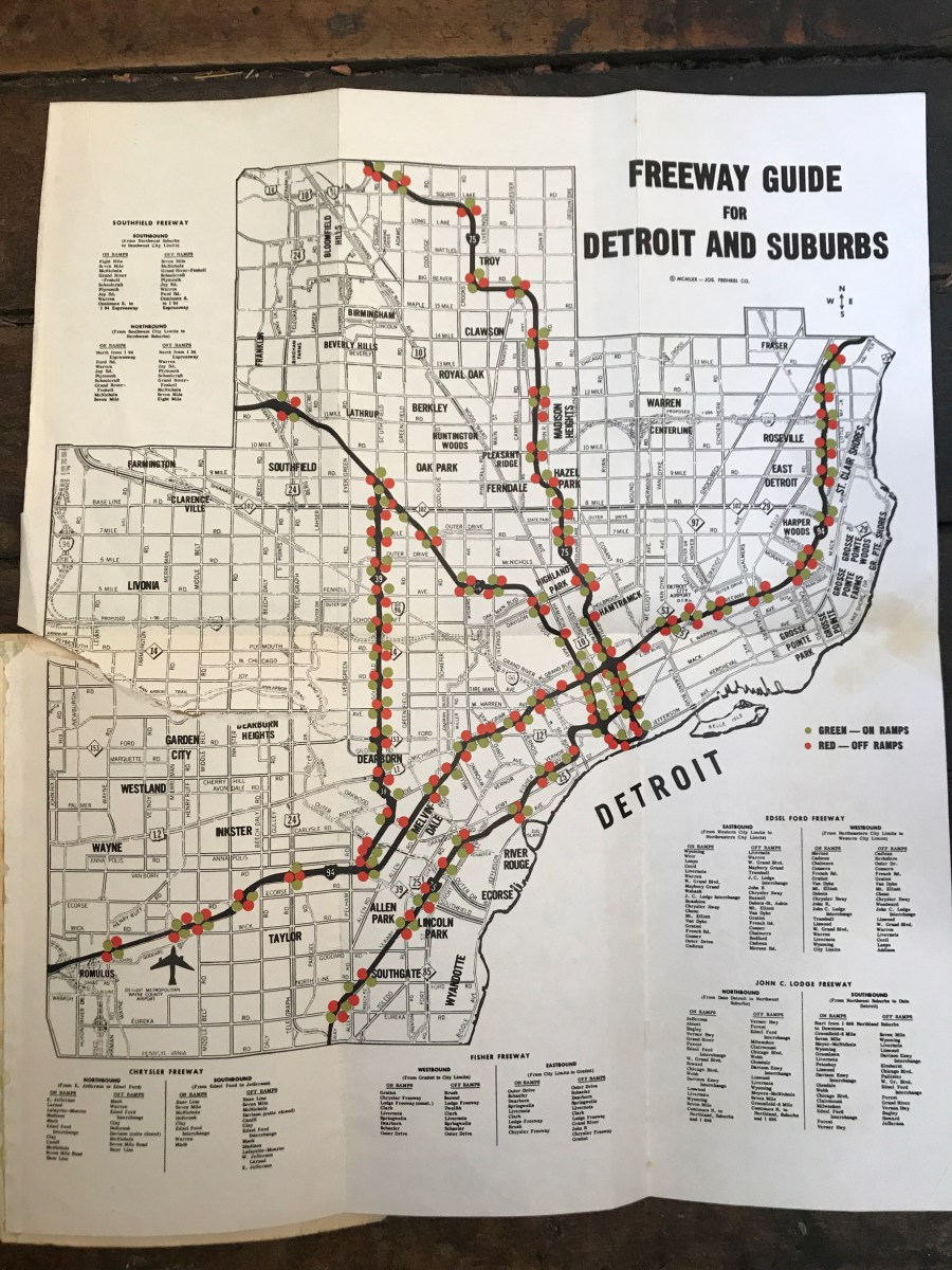 Map: Freeway Guide for Detroit and Suburbs 1970 | DETROITography
