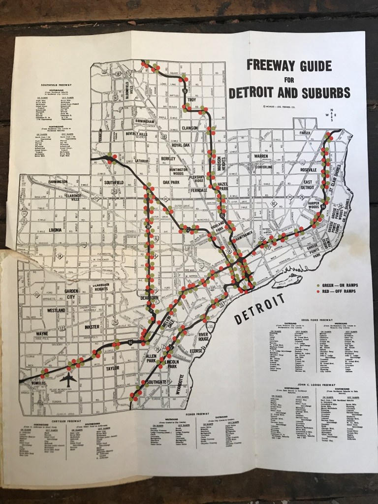 Map: Freeway Guide for Detroit and Suburbs 1970 | DETROITography