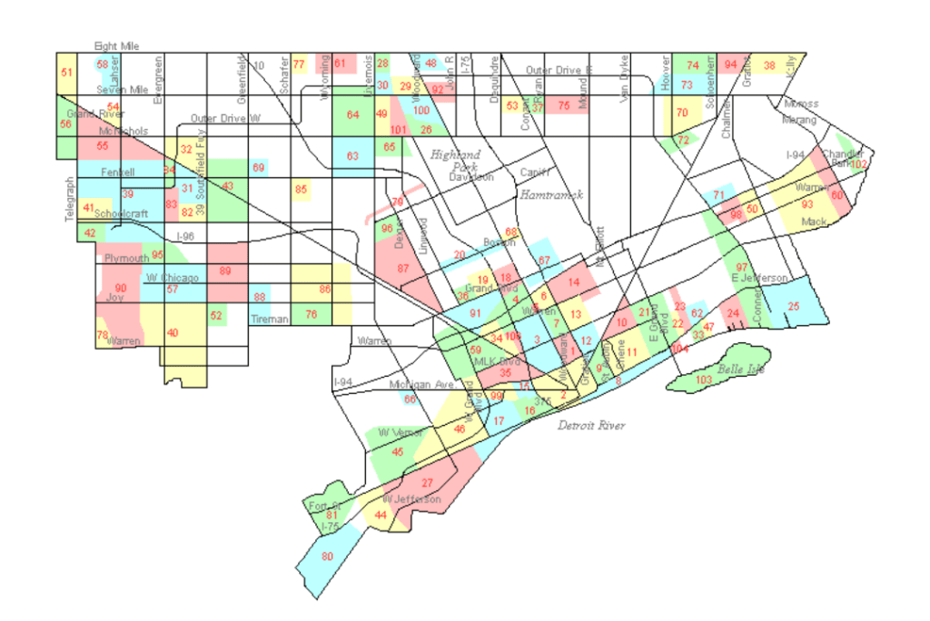Map: Cityscape’s Historic Detroit Neighborhoods 2003 | DETROITography