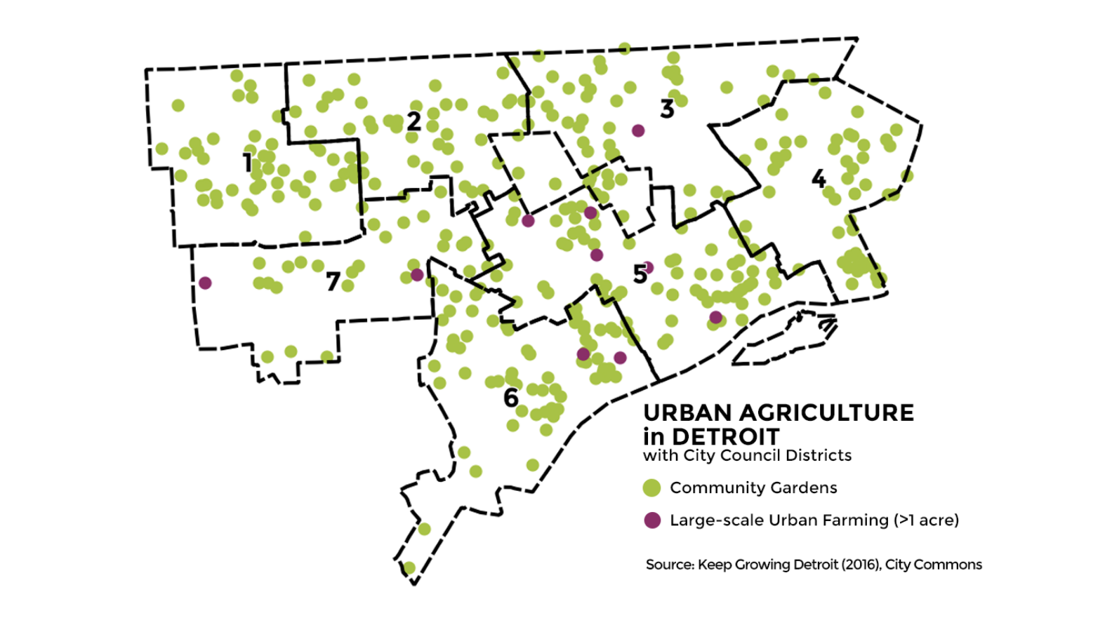 Map: Community Gardens and Urban Farms in Detroit 2017 | DETROITography