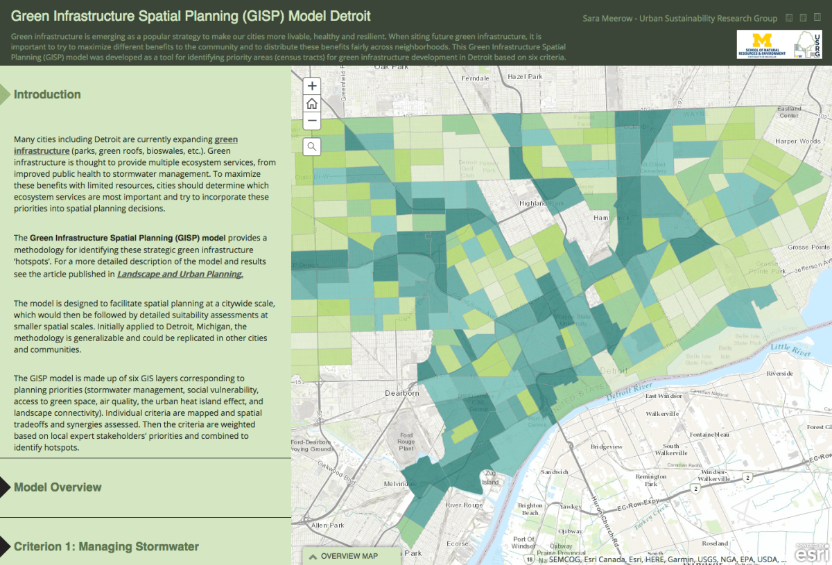 Map: Green Infrastructure Spatial Planning Model Detroit | DETROITography