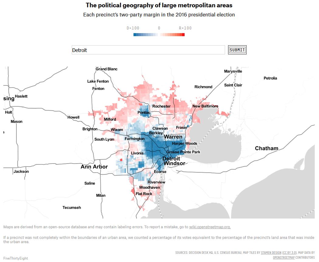 Map: Metro Detroit’s Political Geography 2016 | DETROITography