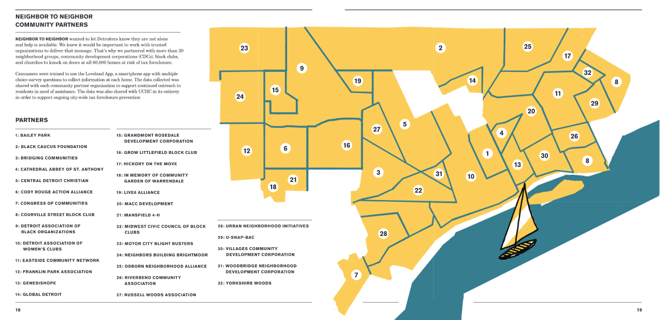 Map: Neighbor to Neighbor Community Outreach Zones 2018 | DETROITography