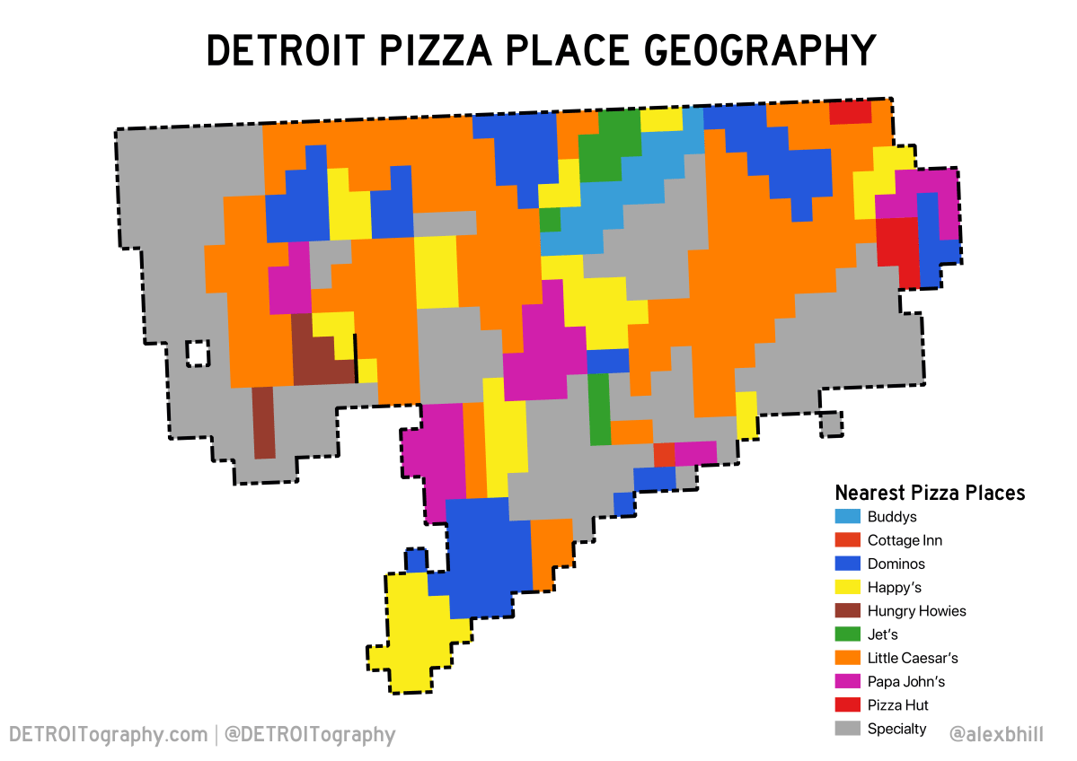 Map: Detroit’s Pizza Place Geography | DETROITography