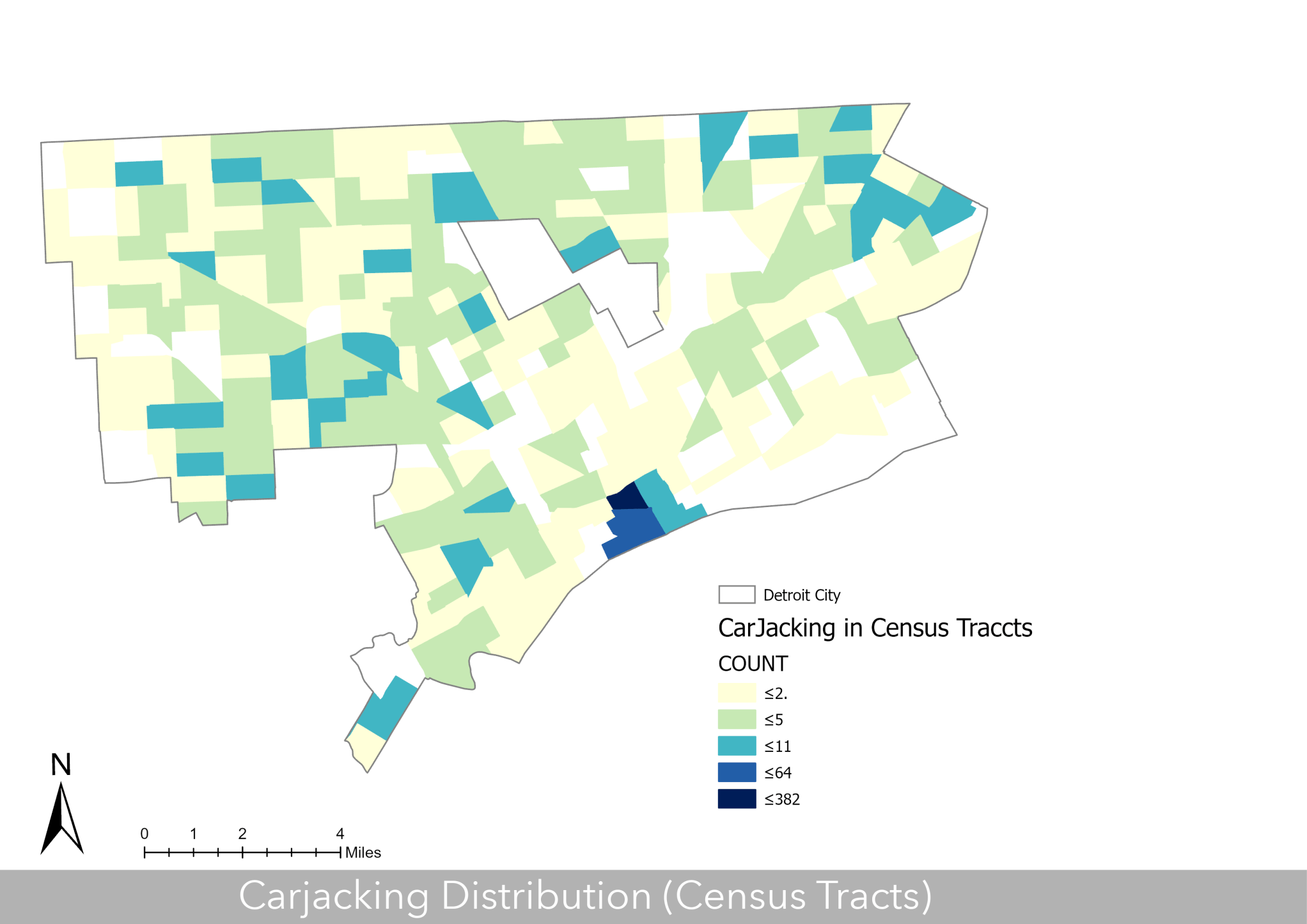Map: Geographical Understanding of Carjacking in the City of Detroit | DETROITography