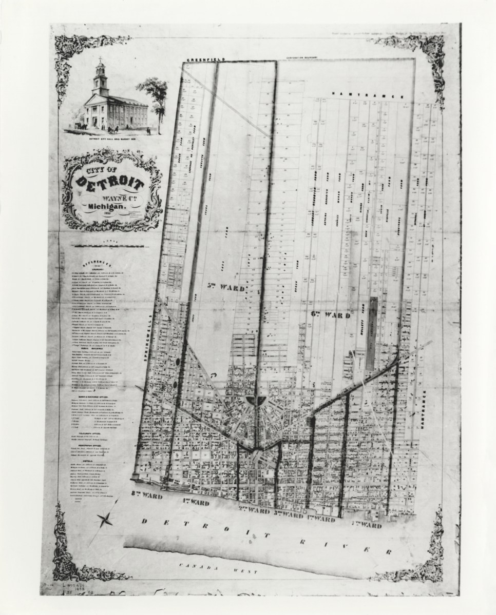 Ward Map for Detroit 1853 | DETROITography
