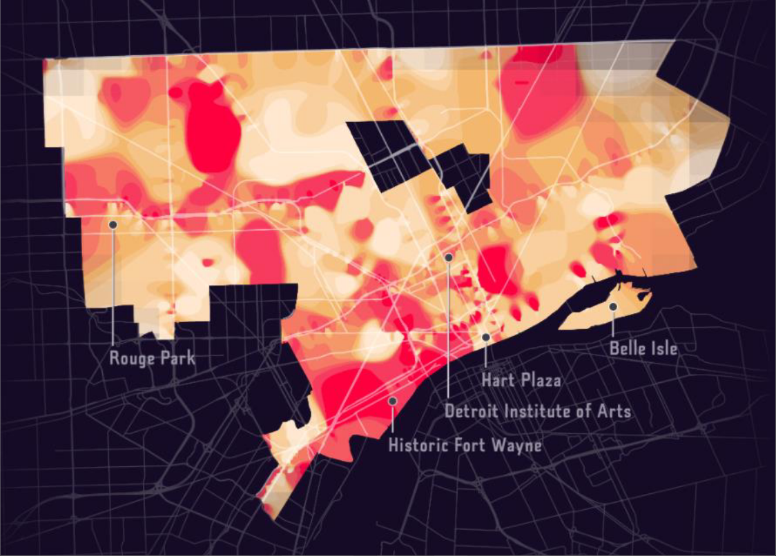 Map: Detroit Urban Heat Islands 2020 | DETROITography