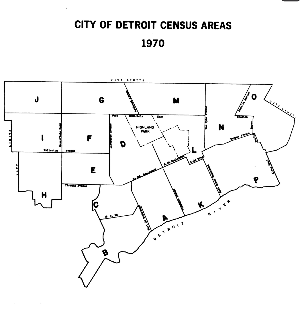 Map: Detroit Census Areas 1970 | DETROITography