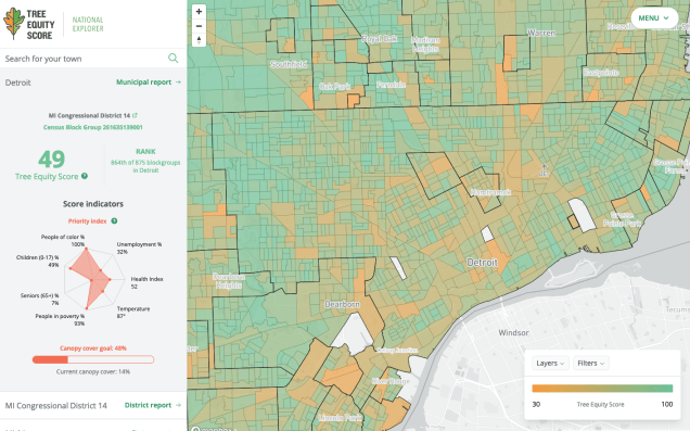 Map: Tree Equity in Detroit | DETROITography