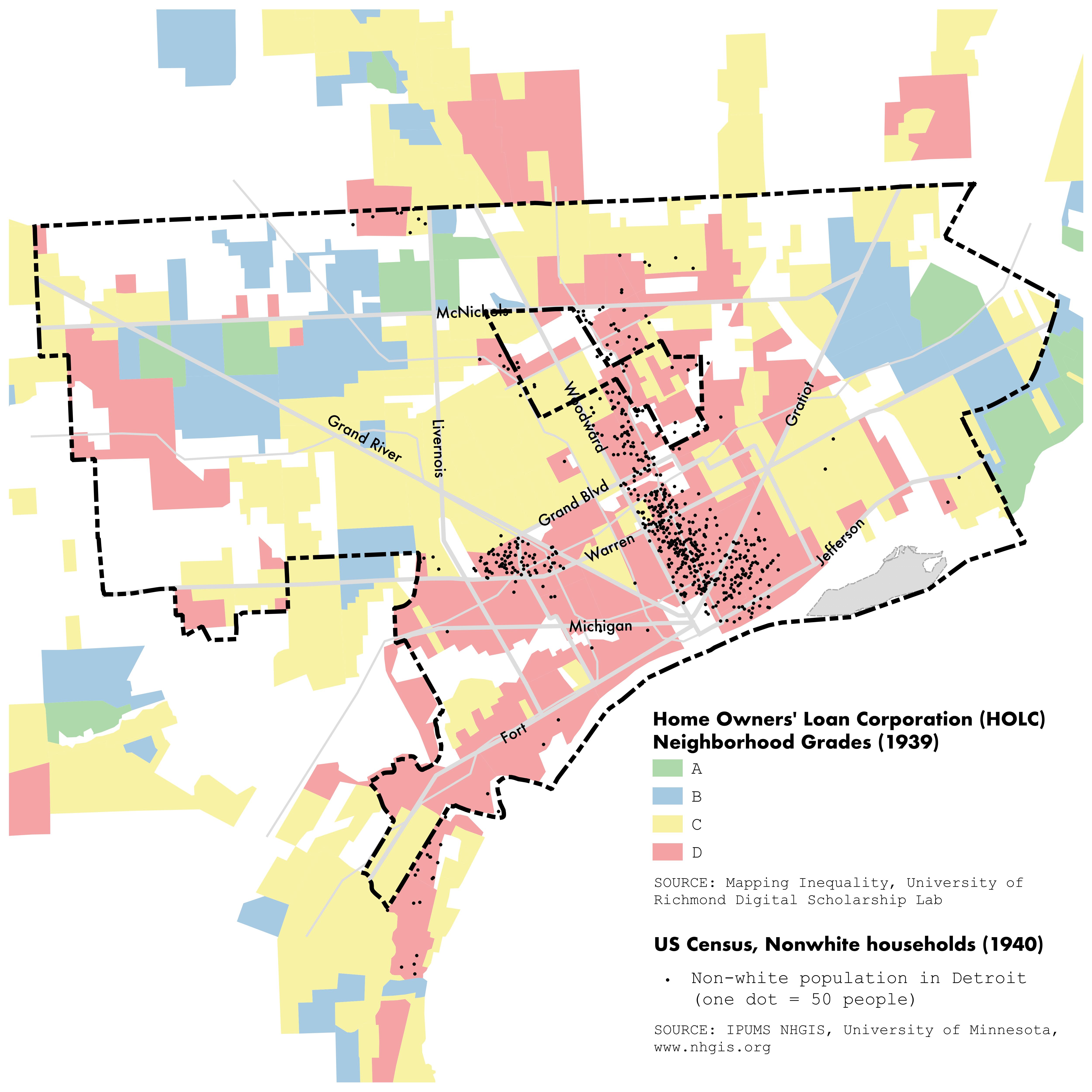 Detroit Redlining Map 1939 | DETROITography