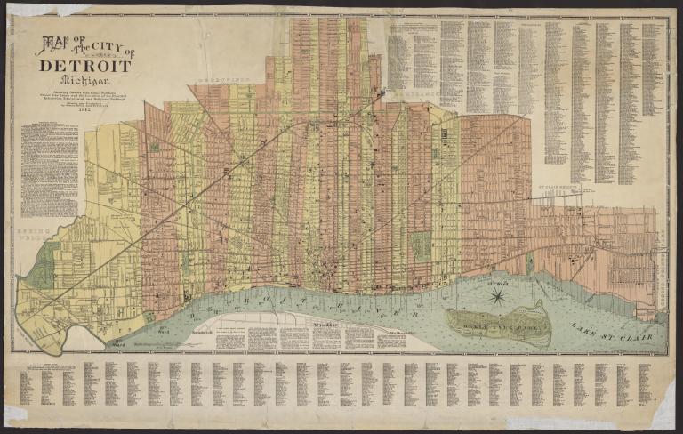 Map: Detroit Streets with House Numbers 1912 | DETROITography